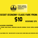 Scoot: Morning Glory Tuesday - Fare from $10 (2 Hours Sale on 26 May ...