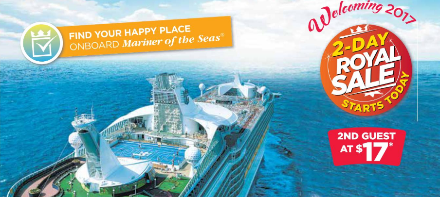 Royal Caribbean Cruises run a 2-day Royal Sale: 2nd guest pay just $17 ...