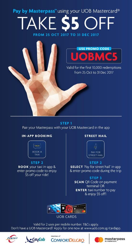 UOB Mastercard Cardmembers enjoy $5 off their taxi fares with ...