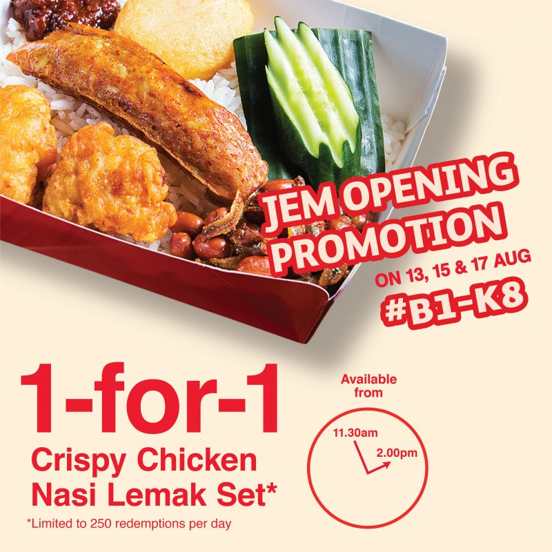 Lee Wee & Brothers celebrate new store opening at JEM with 1-for-1 Nasi ...