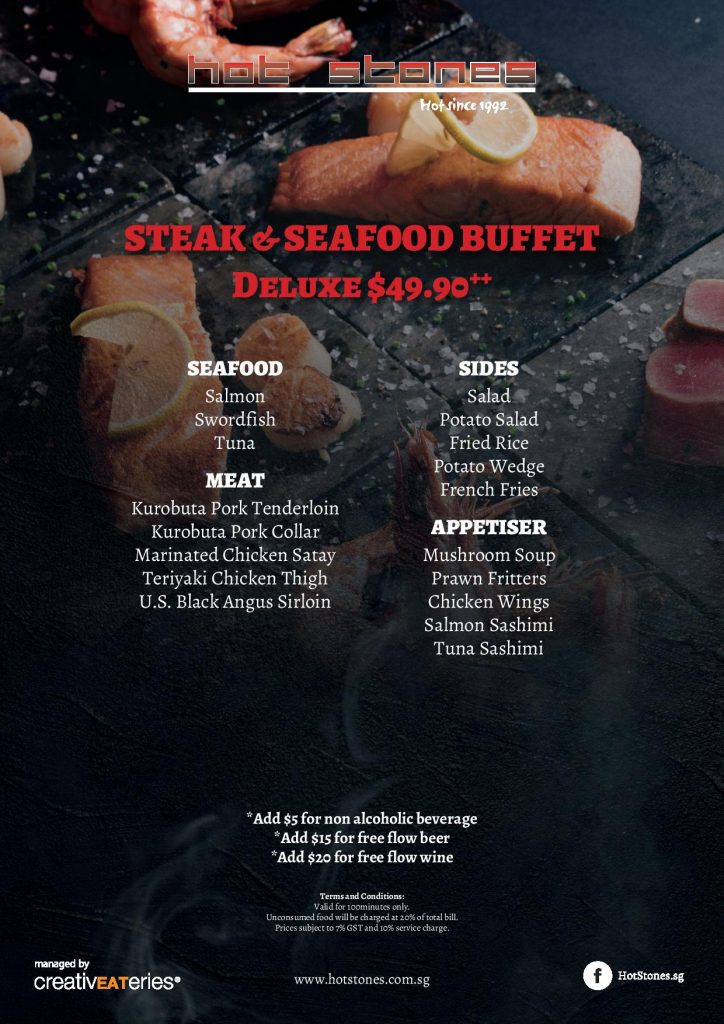 1-for-1 Steak and Seafood Buffet (from $49.90++) at Hot Stones from 9 ...