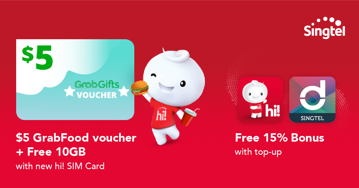 Singtel Prepaid exclusive! Get $5 GrabFood voucher + 10GB with new ...