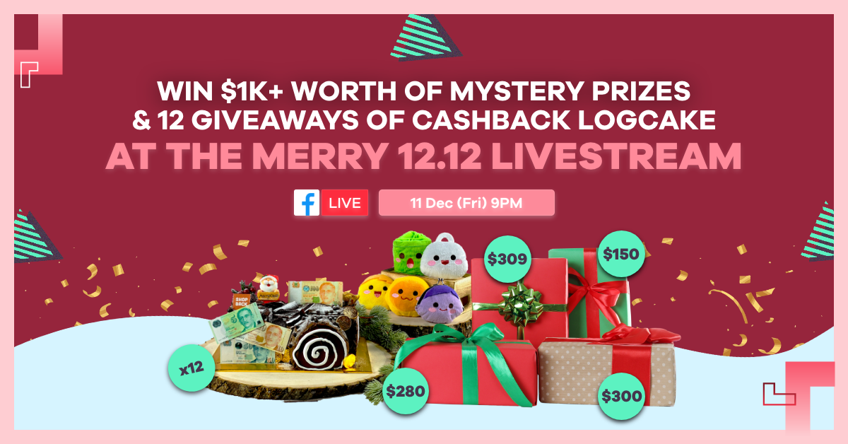 Win $1000++ worth of mystery prizes, Cashback log cake, and many more ...