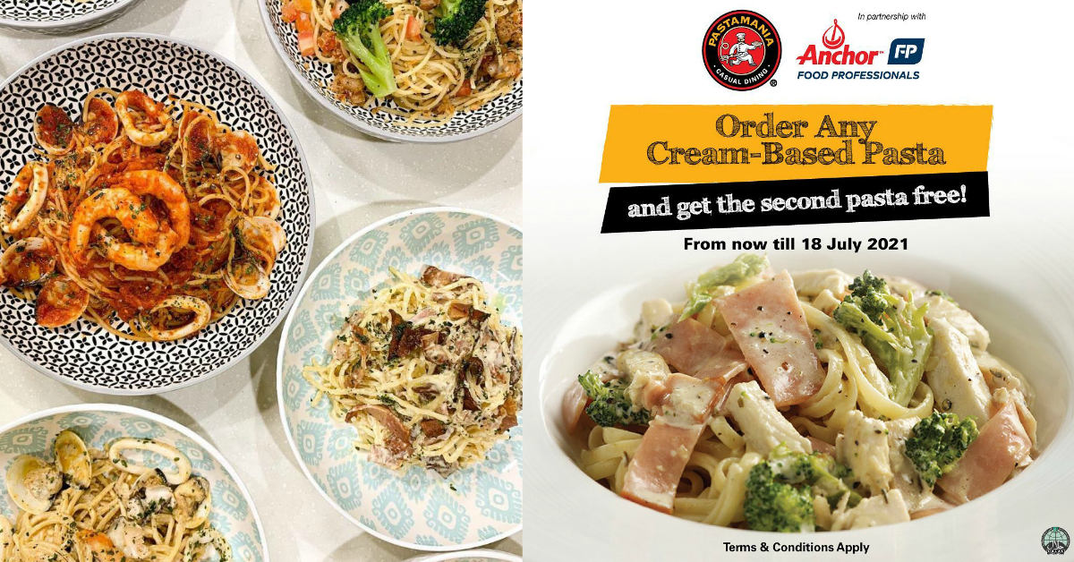 PastaMania Has 1-for-1 Pasta Deal From Now Till 18 July 2021 ...