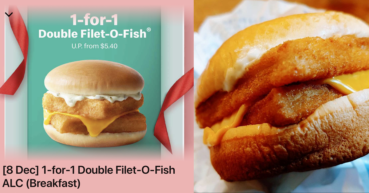 McDonald's Has 1-FOR-1 Double Filet-O-Fish® On 8 December 2021, Pay ...