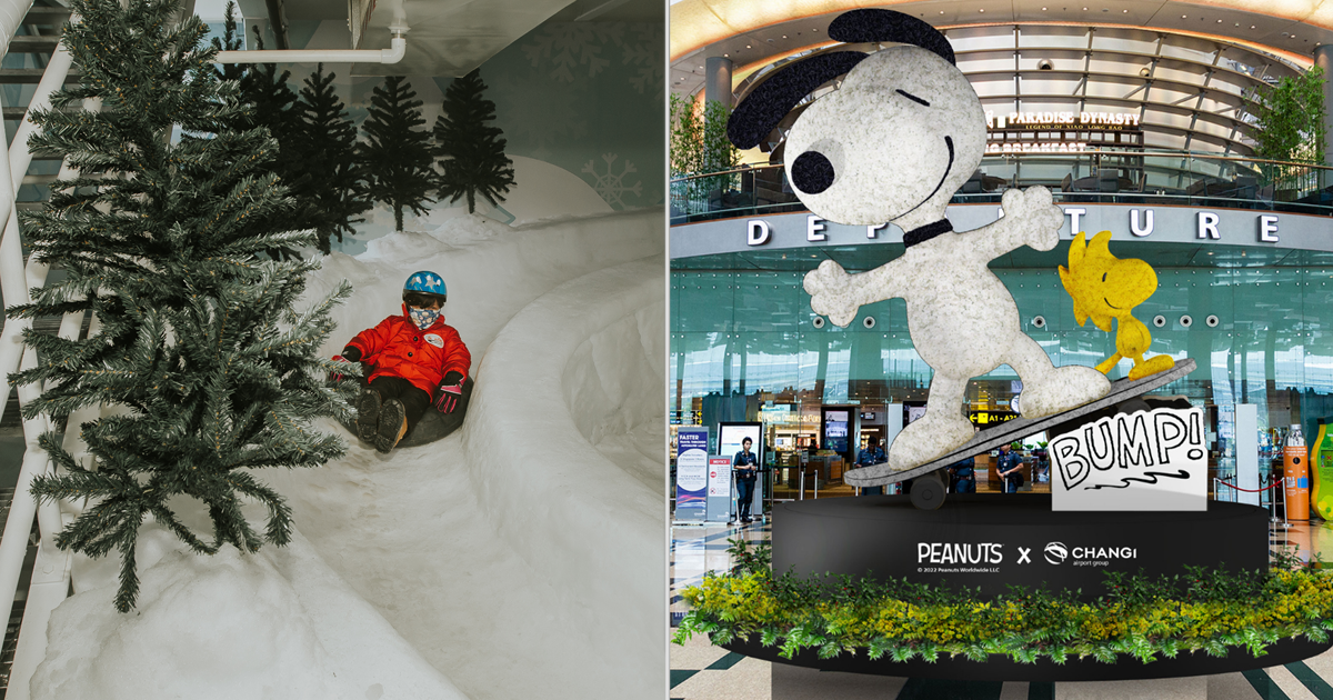 Changi Airport T3 has Snoopy-themed snow attraction where you can play ...