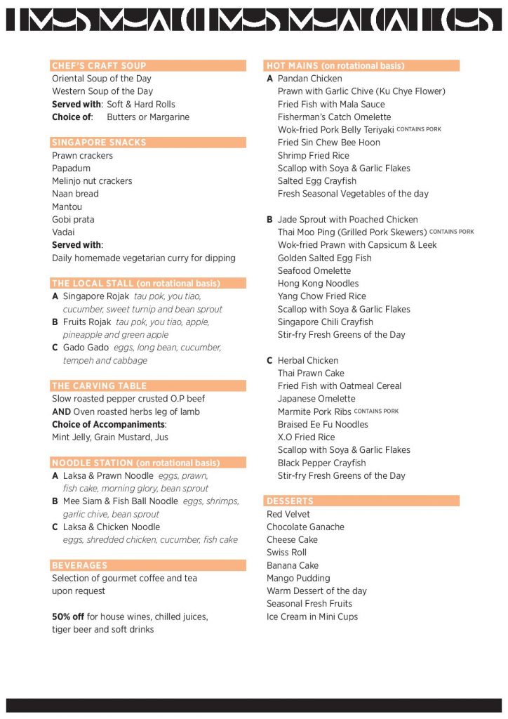 1-for-1 all-you-can-eat seafood buffet at Café Mosaic at S$59++ per ...