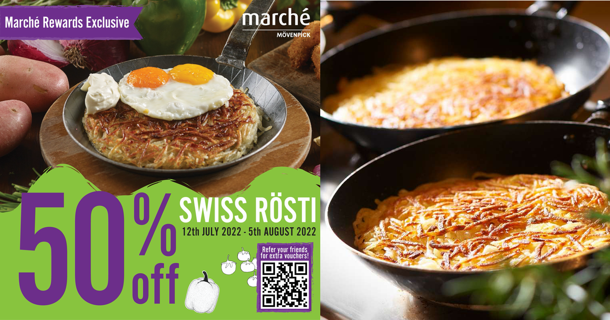 Marché Mövenpick offering 50% off Original Swiss Rösti from 12 Jul - 5 ...