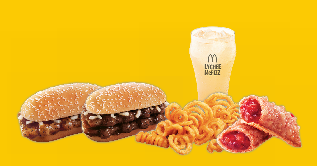 Prosperity Burger®, Twister Fries™, Lychee McFizz® and Strawberry Pie ...