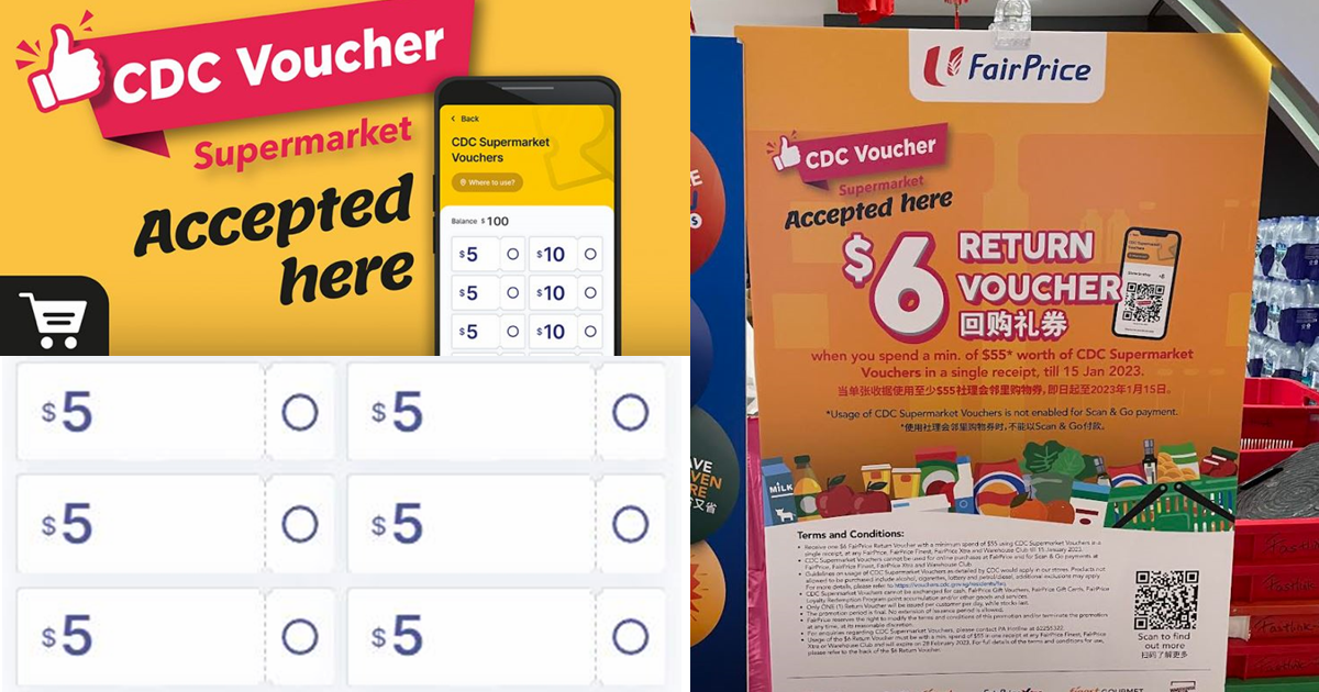 FairPrice Is Giving You A 6 Return Voucher When You Spend Your CDC
