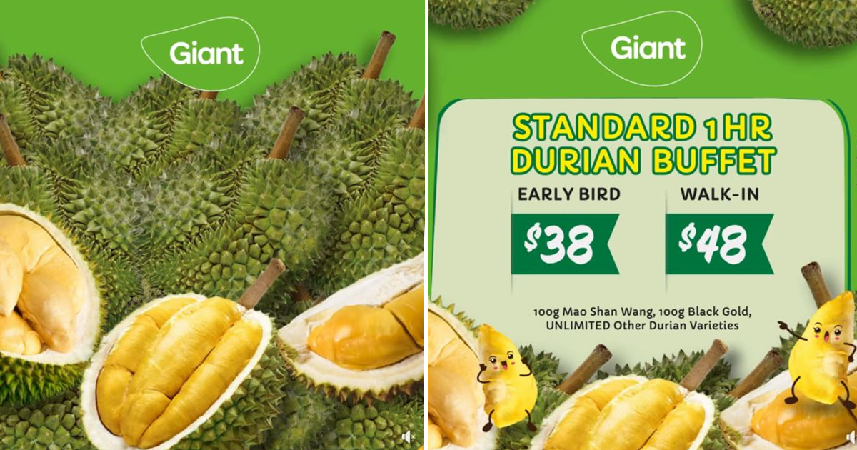 Giant Tampines Hypermarket has durian buffet from $38 per pax. Feast ...
