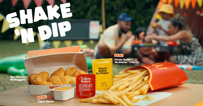 Spicy Chicken McNuggets®, Honey Butter McShaker™ Fries and Cajun Sauce Dip available at McDonald ...