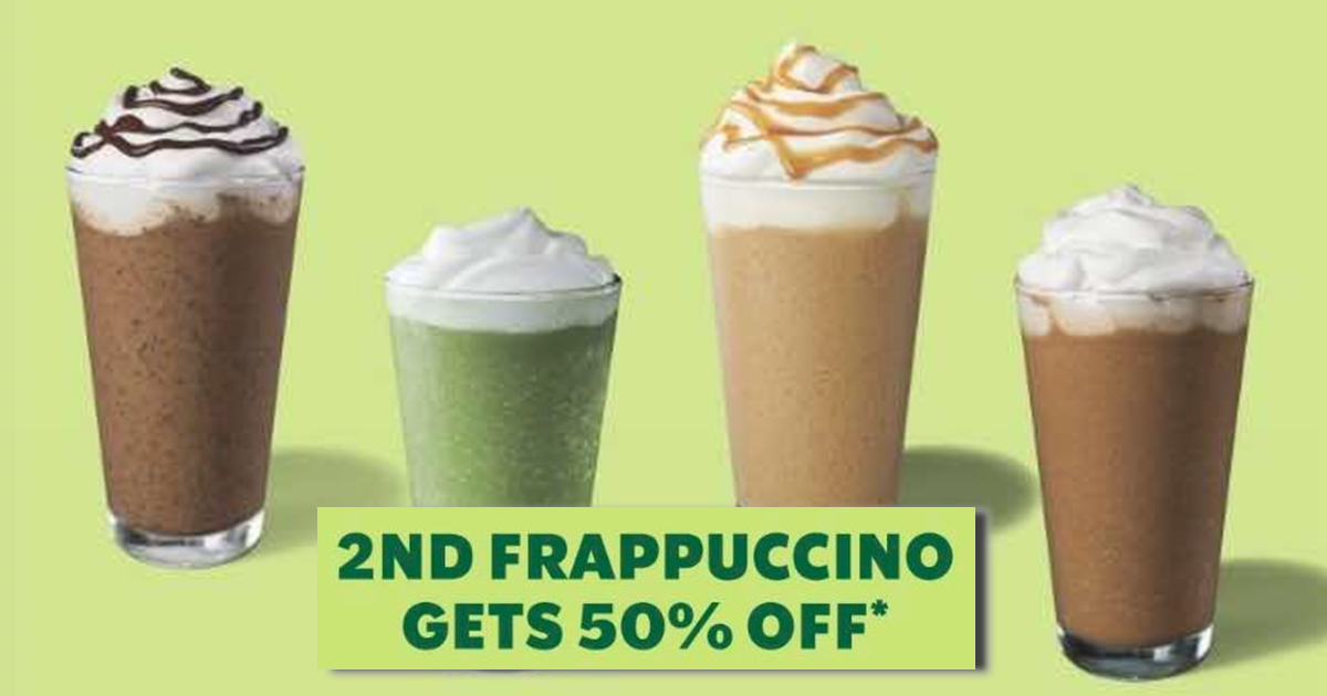 Starbucks: 50% Off 2nd Frappuccino On 14, 21 & 28 Jun 23 | MoneyDigest.sg