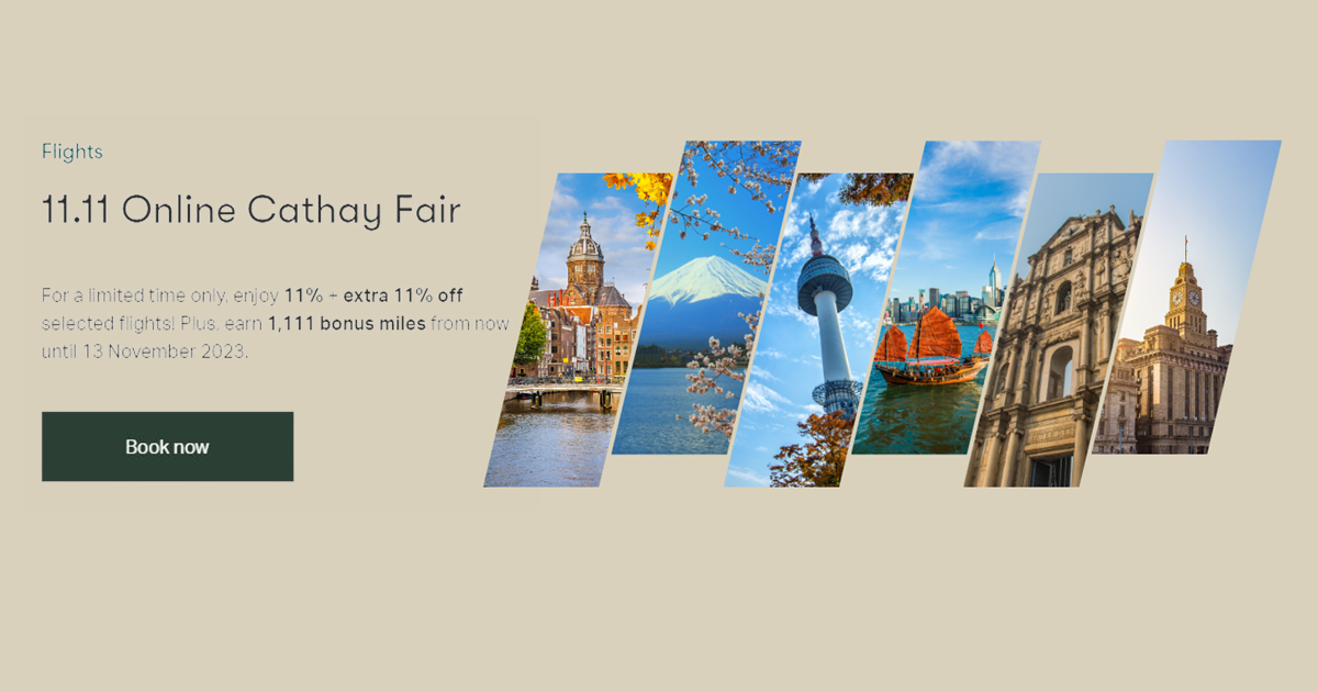 Cathay Pacific announces 11.11 Online Cathay Fair. Enjoy promo fares to ...