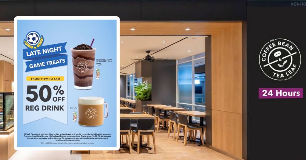 The Coffee Bean & Tea Leaf offering 50% off all regular-sized drinks at ...