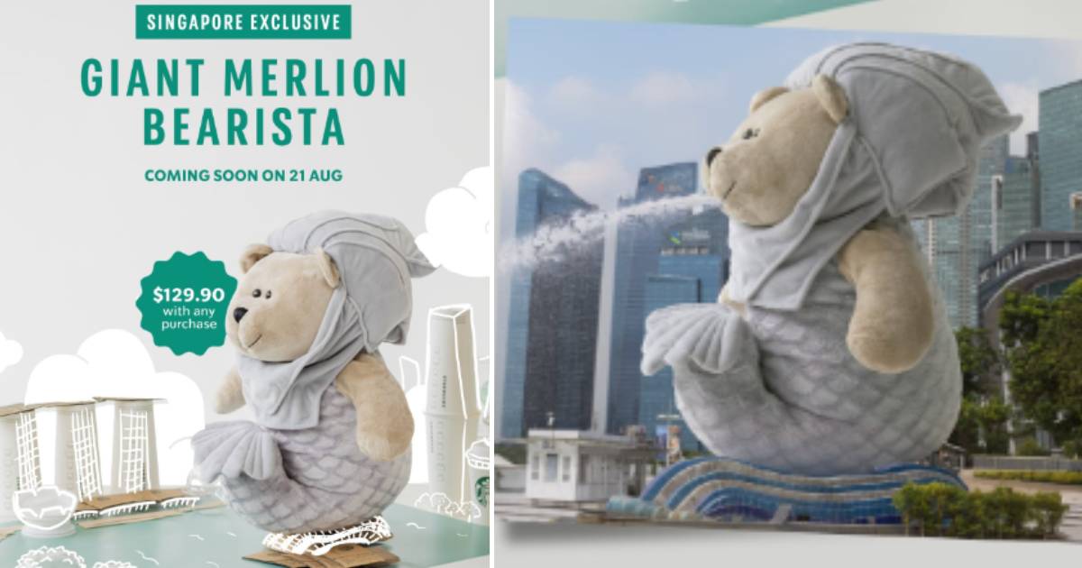 Starbucks's 50cm-tall Giant Merlion Bearista will be available for sale ...