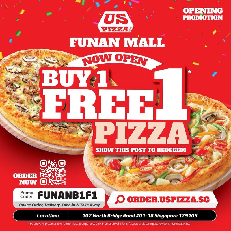 US Pizza opens at Funan Mall, offers 1-for-1 pizzas from now till 27 ...