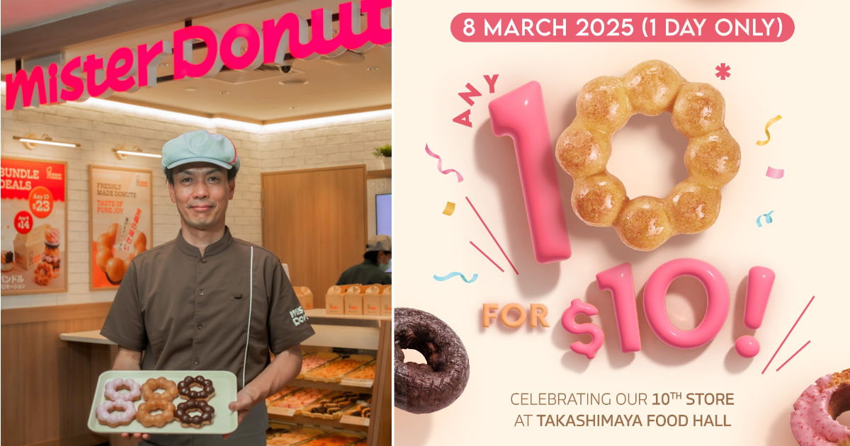 Mister Donut opens at Takashimaya Food Hall, offers 10-for-$10 donuts on 8 Mar 25 | MoneyDigest.sg