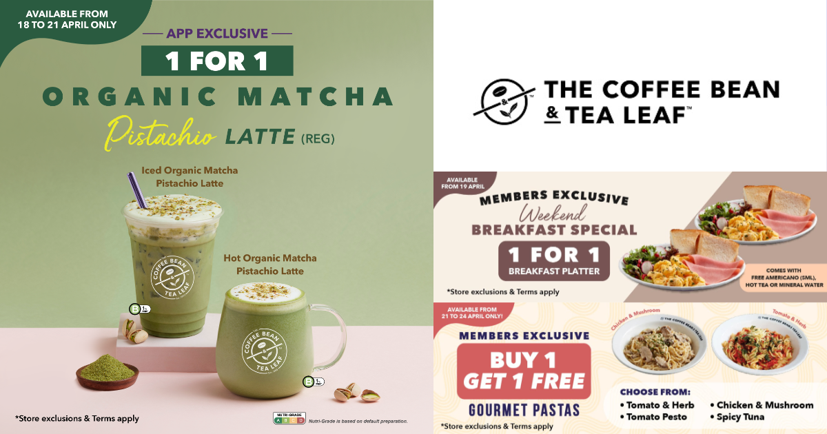 The Coffee Bean & Tea Leaf Rolls Out 1-for-1 Member Deals From 18 – 24 ...