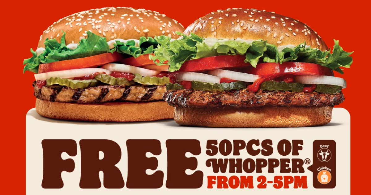 Burger King Singapore is giving away free WHOPPER daily at all stores ...