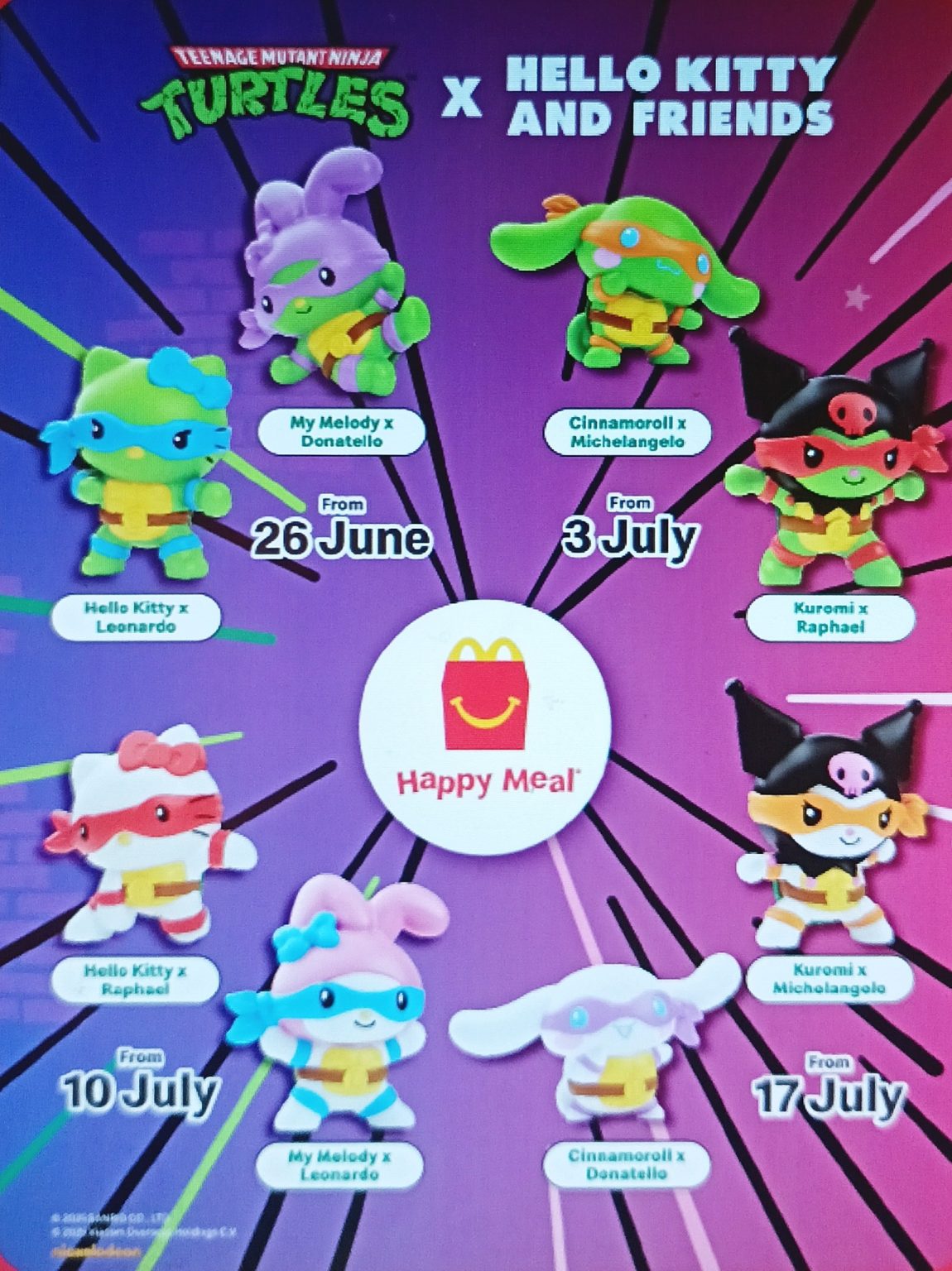 Teenage Mutant Ninja Turtles x Hello Kitty & Friends Happy Meal Toys ...