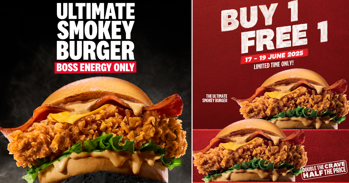 Buy 1 Get 1 Free Ultimate Smokey Burger at KFC from 17 - 19 Jun 25 ...