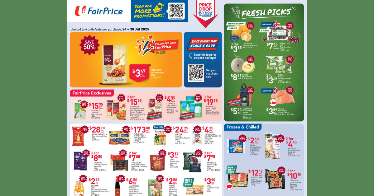 FairPrice has 'buy 1 get 1 free' offers on products such as Sajo ...