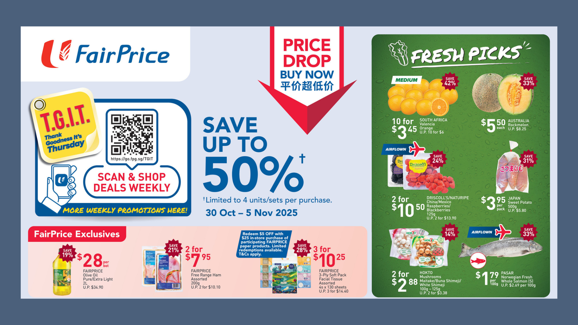 FairPrice/Unity Singapore has 'buy 1 get 1 free' offers, up to 50% off ...