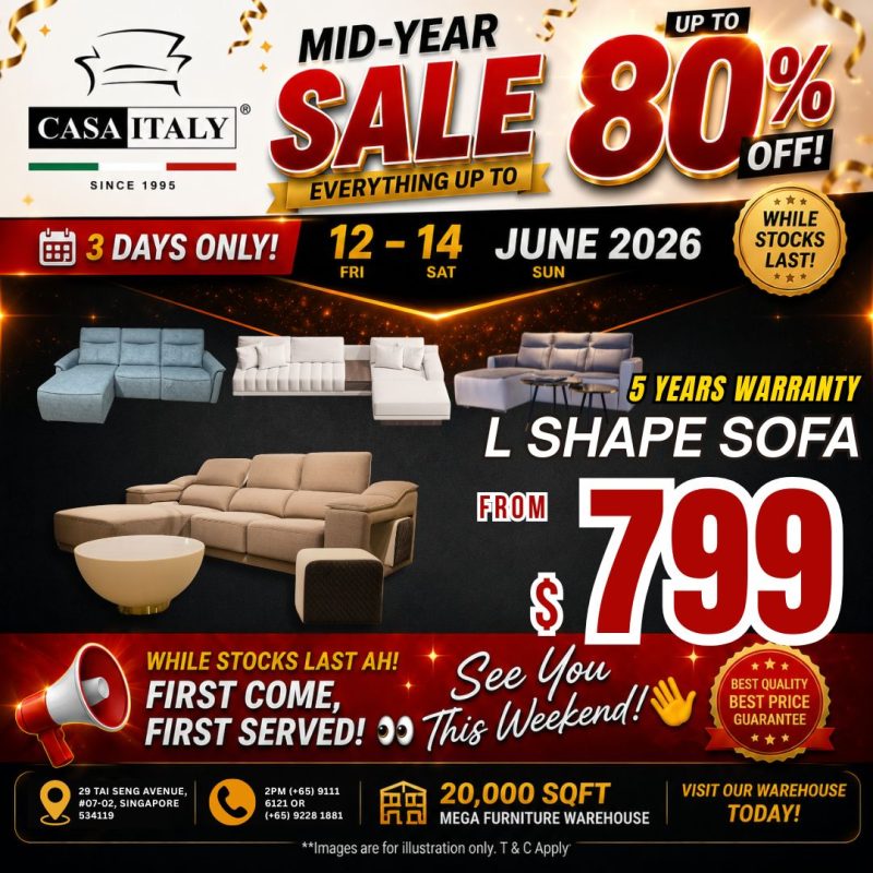 Casa Italy's Mid-Year Sale Has A Wide Range Of Furniture At Up To 80% ...